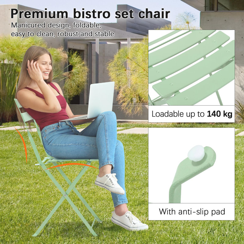 17 Stories 3 - Piece 2 - Person 81Cm L Outdoor Bistro Set | Wayfair.co.uk
