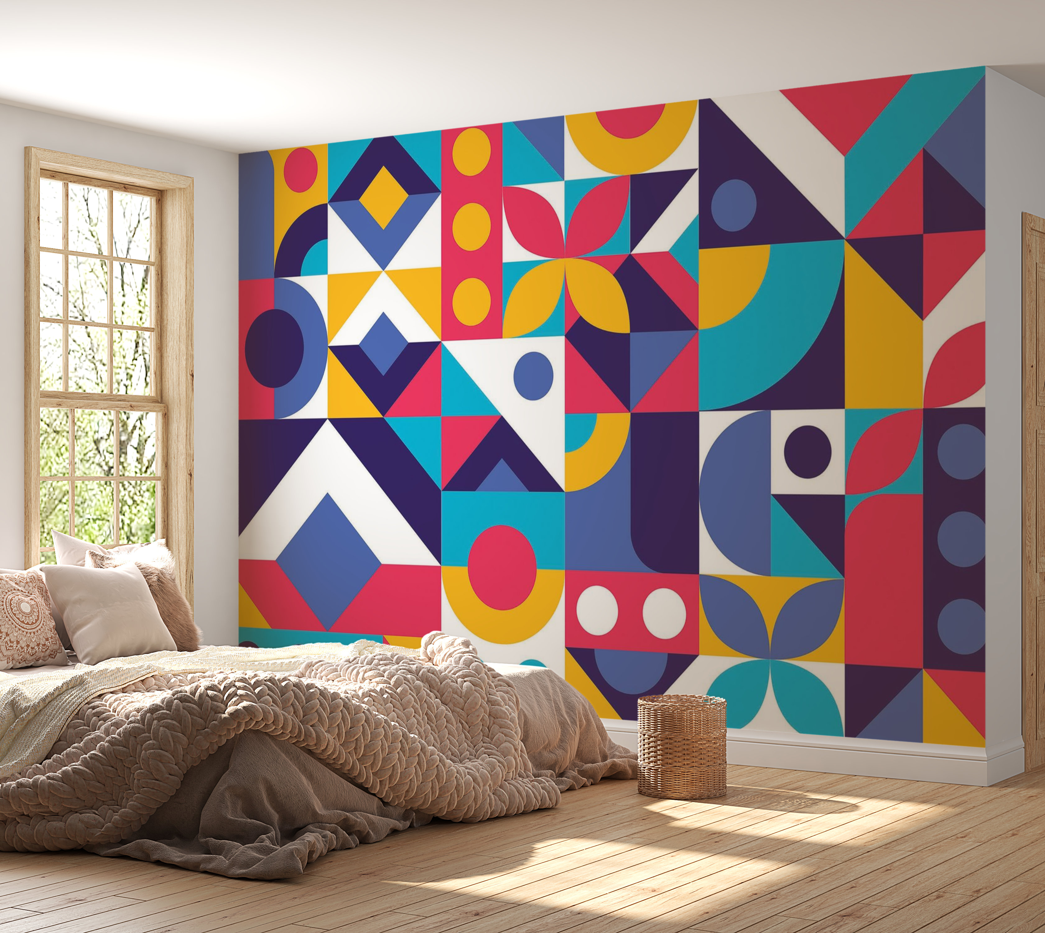 Corrigan Studio® Premium Peel & Stick Wall Mural - Abstract Geometry ...
