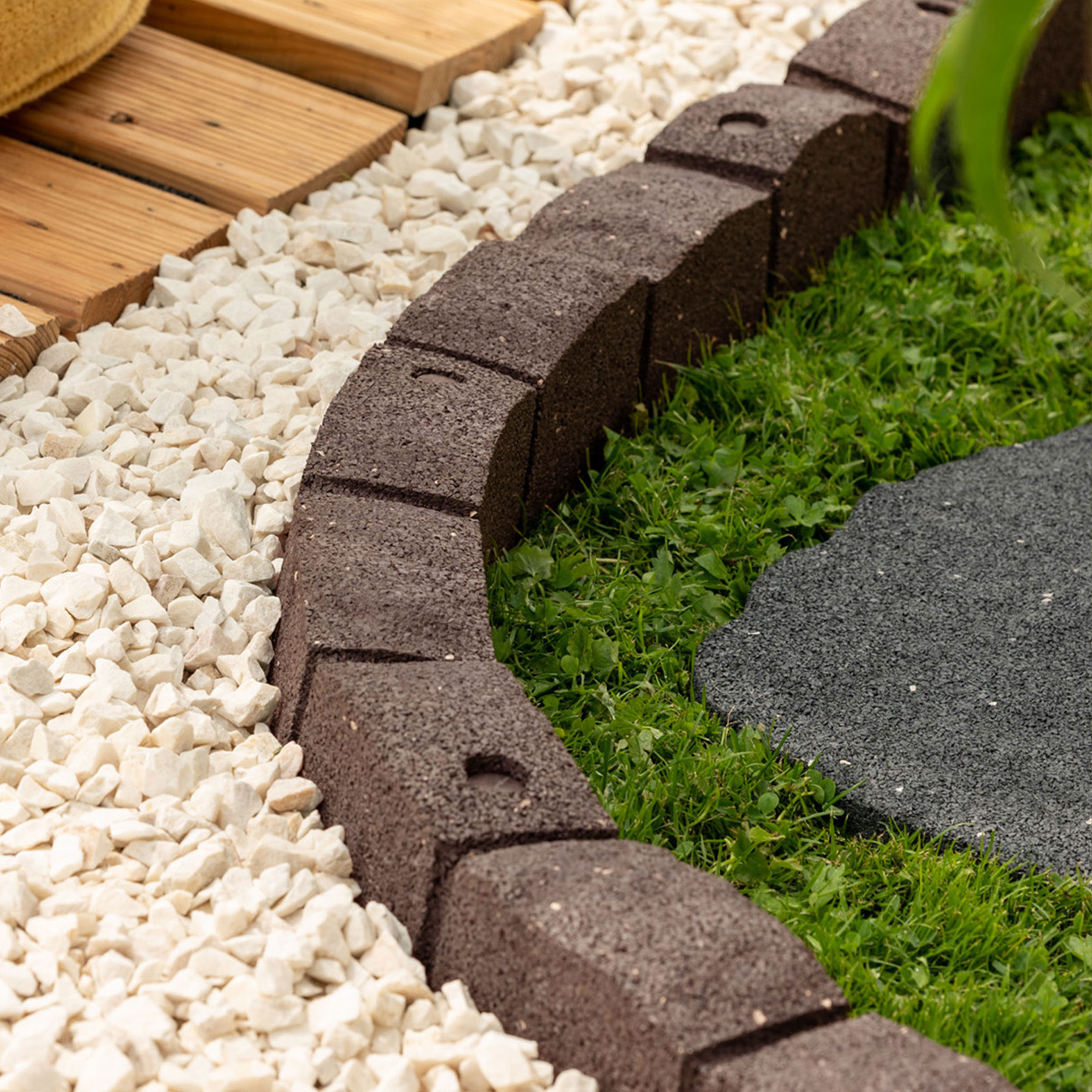 NICOMAN 2 x Roman Stone Recycled Rubber Garden Border 1.2m | Wayfair.co.uk