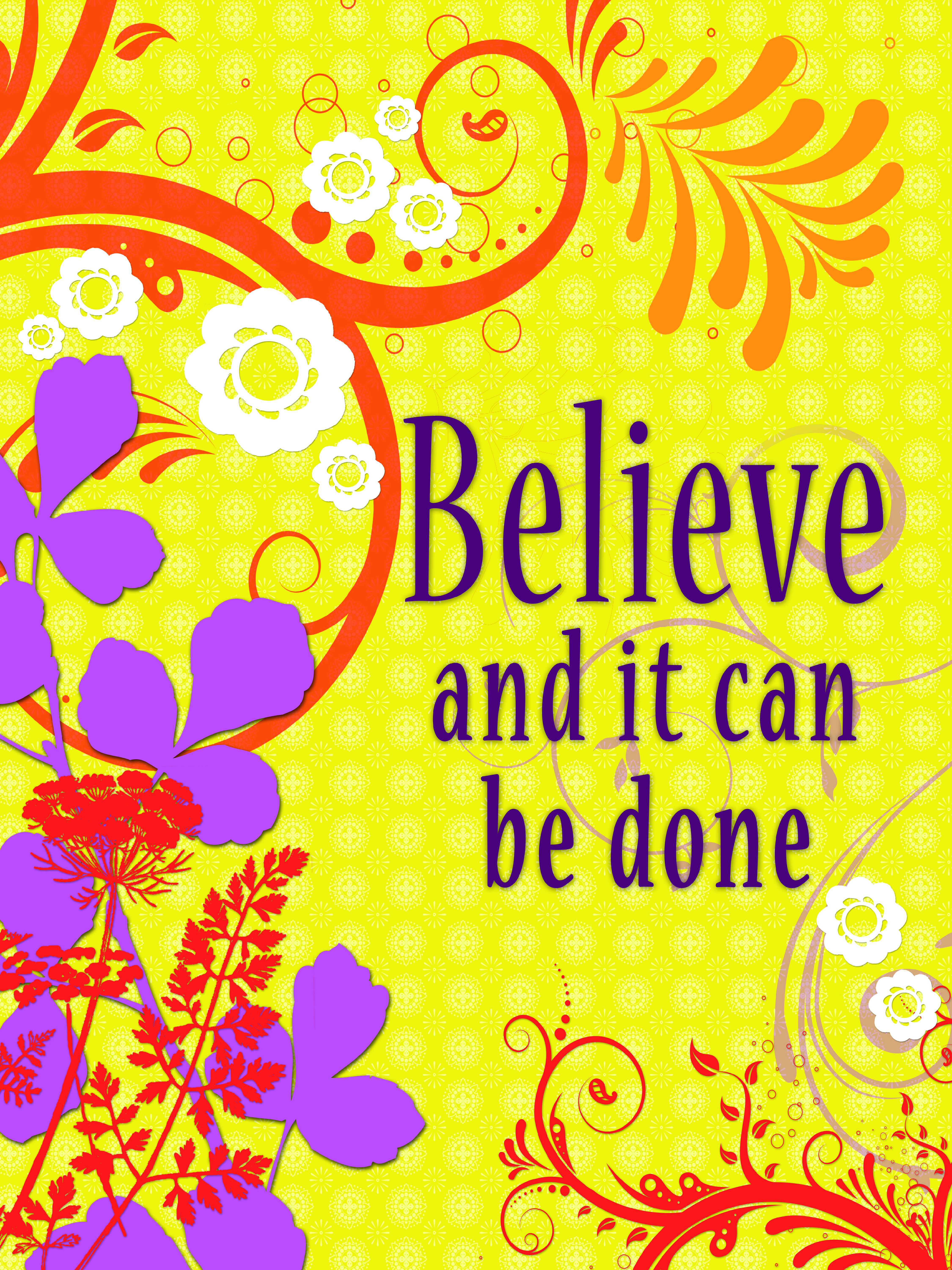 Trinx Believe Floral - Wrapped Canvas Print | Wayfair