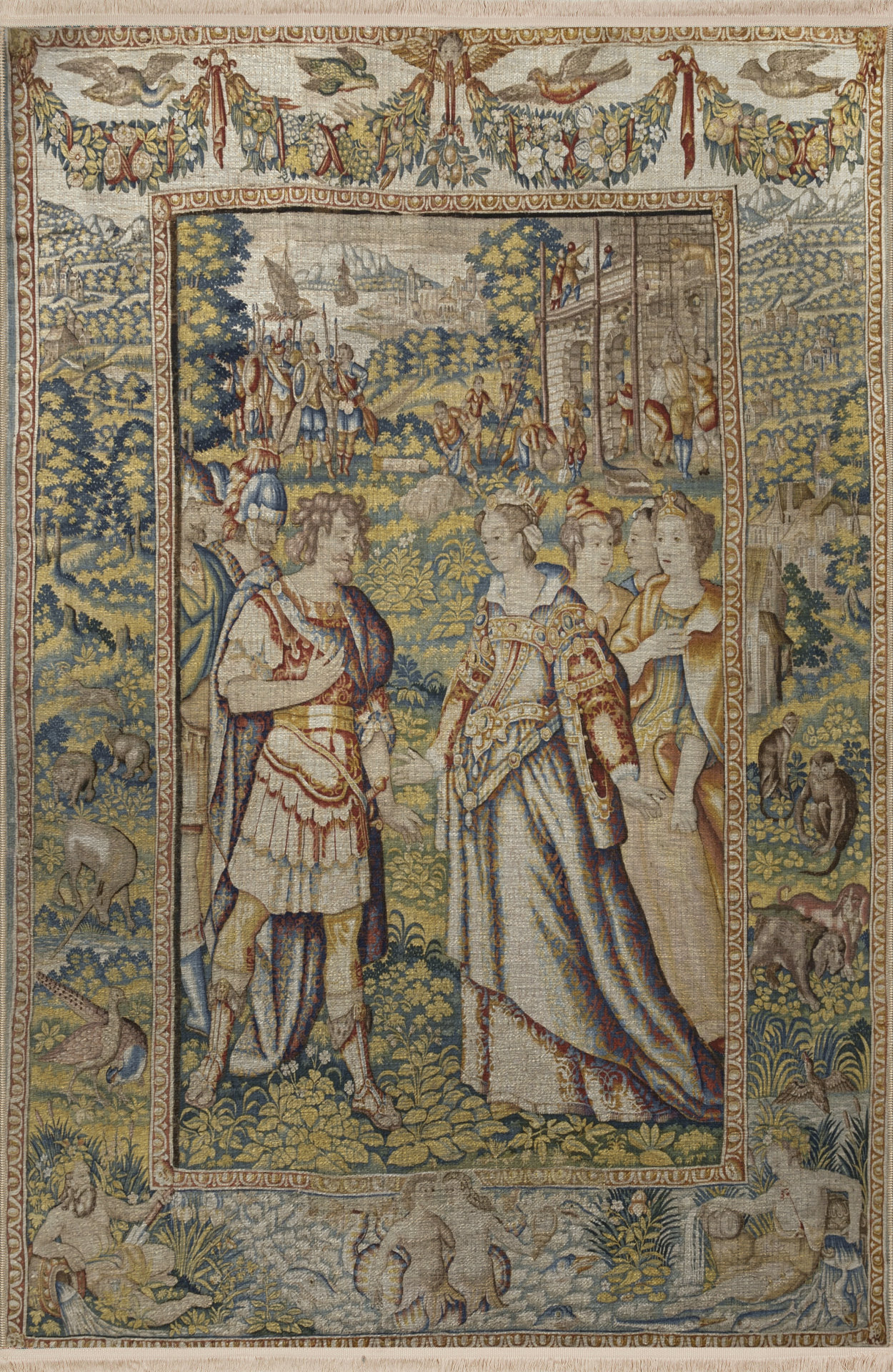 Fleur De Lis Living Multi-Colored Gobelin Design Knight and Princess ...