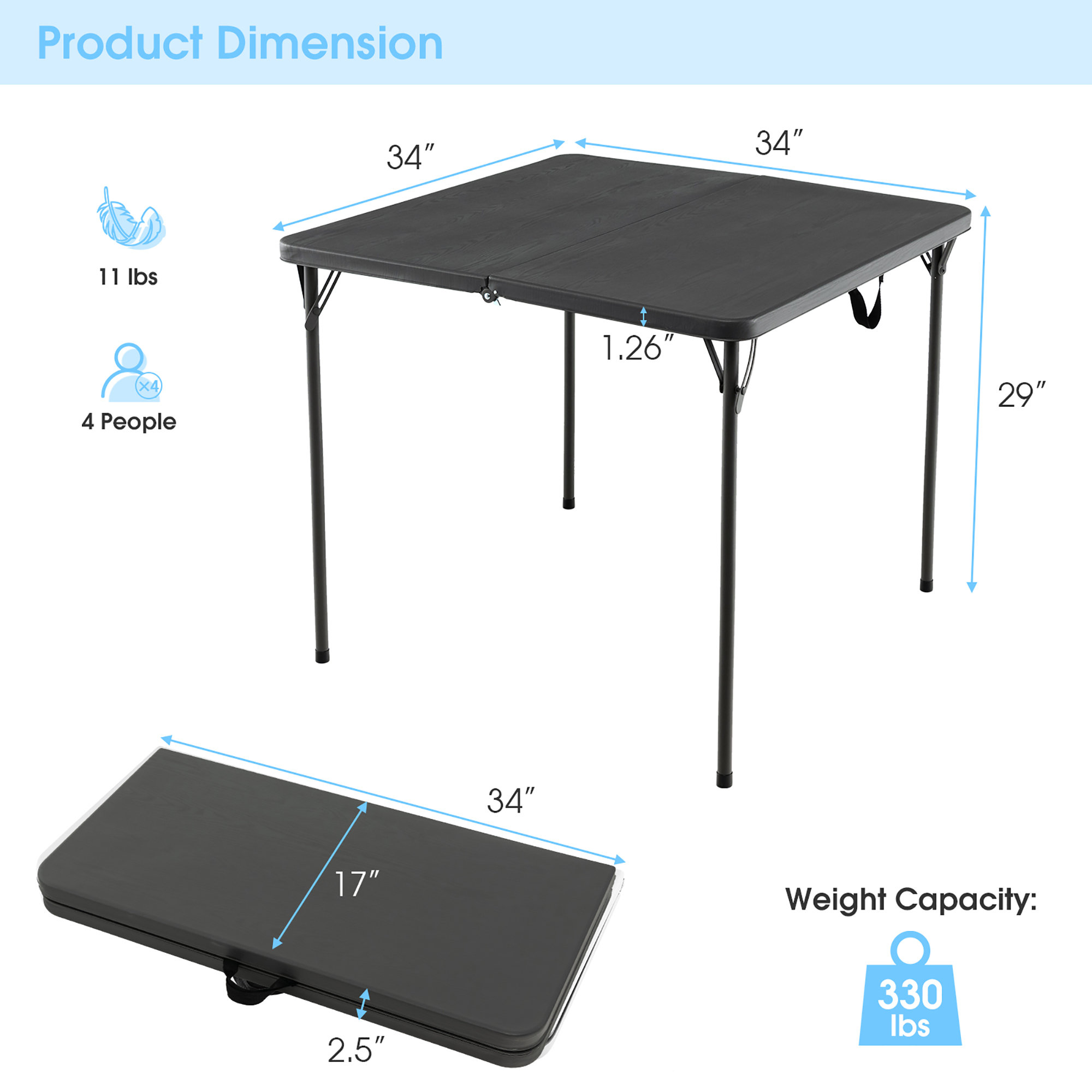 Arlmont & Co. Naqi Square 34'' L x 34'' W Outdoor Camping Table | Wayfair