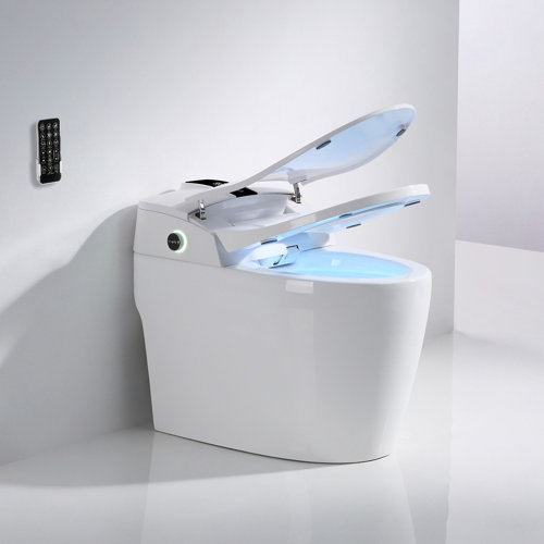 XSIX Smart Bidet Elongated Toilet Bidet,Warm Water Clear,Auto Flush ...