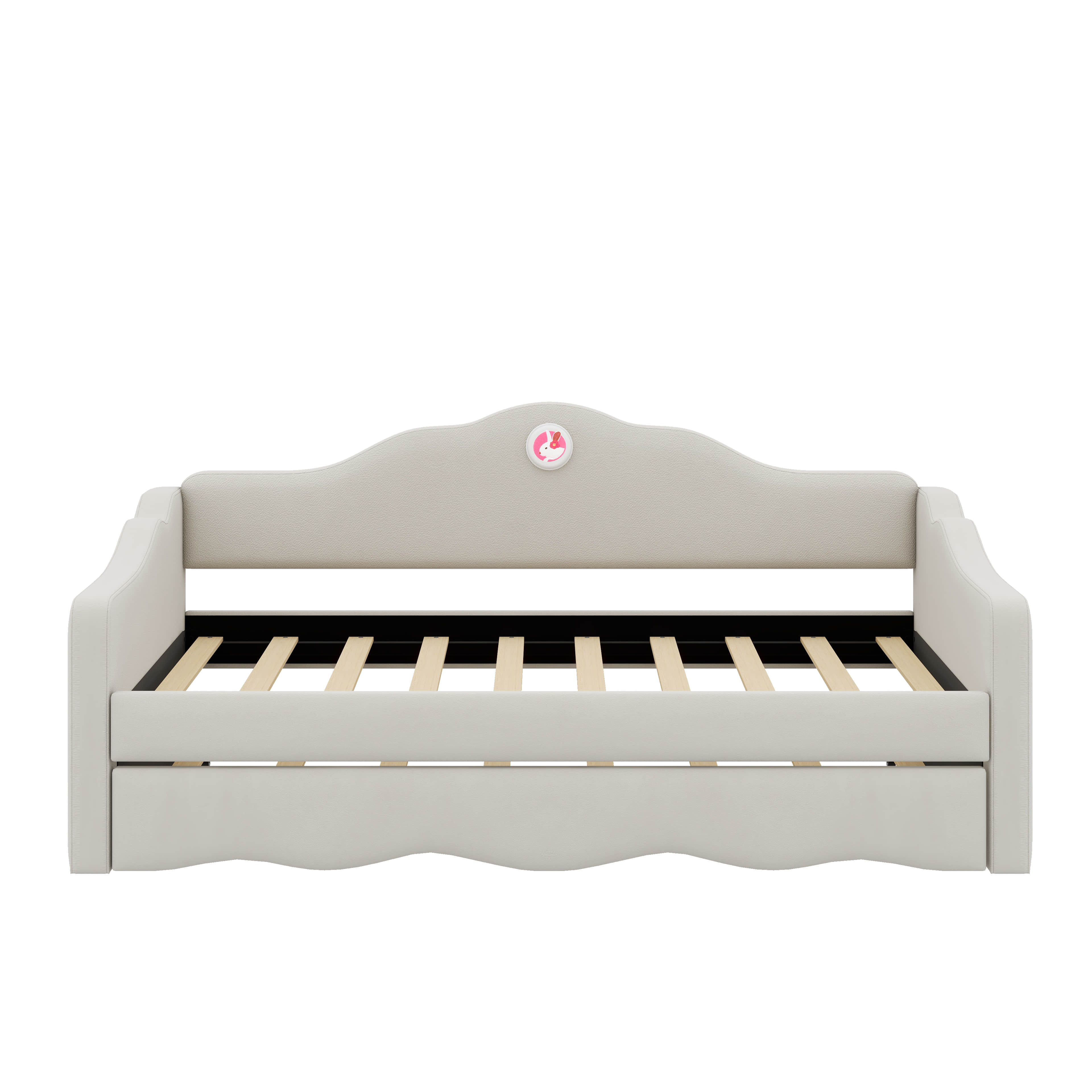 Lark Manor Twin-Sized Upholstered Daybed Featuring A Wave-Design ...