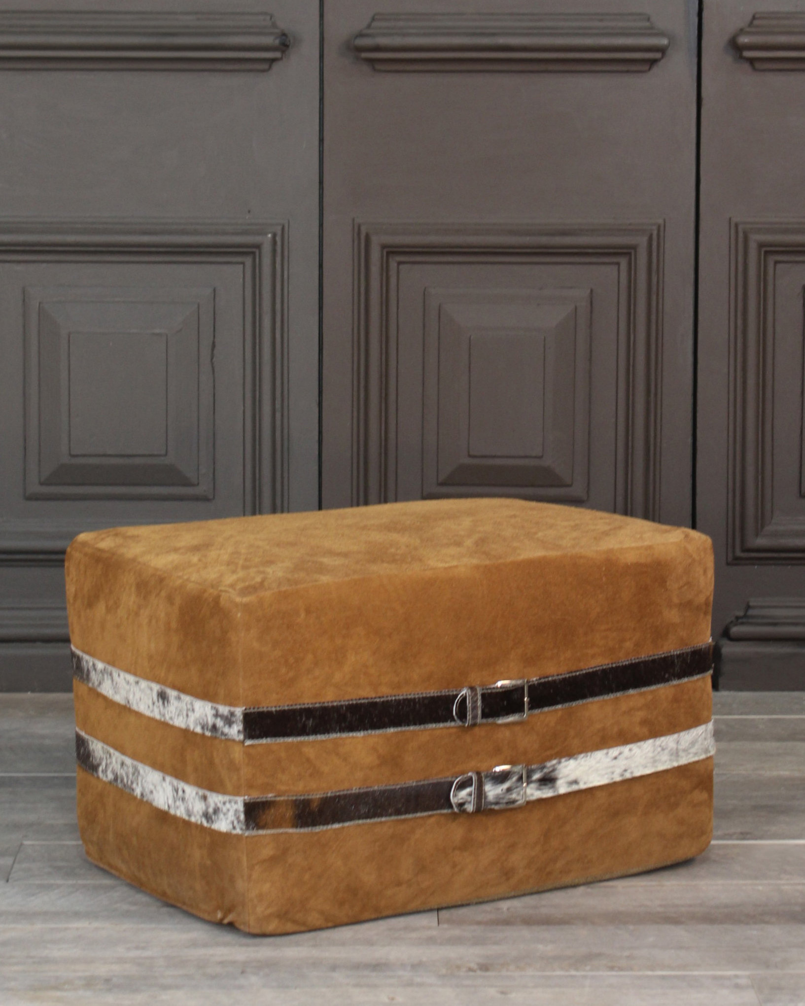 Foundry Select 17" Genuine Leather Rectangle Standard Ottoman | Wayfair