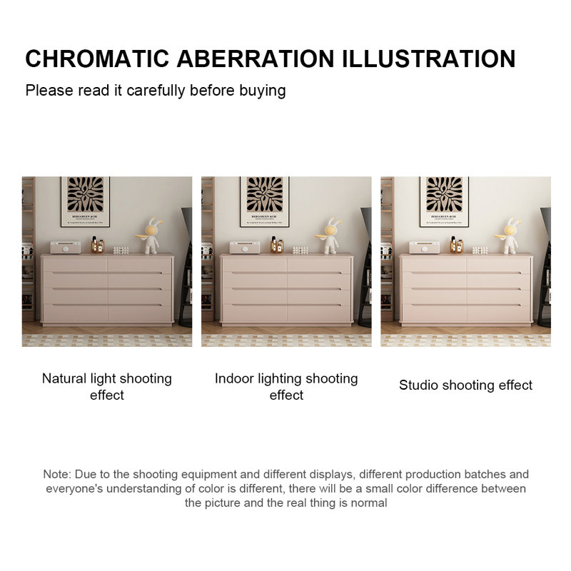 Tha Dream Team Simple Modern Beige Solid Wood Eight-Drawer Chest | Wayfair