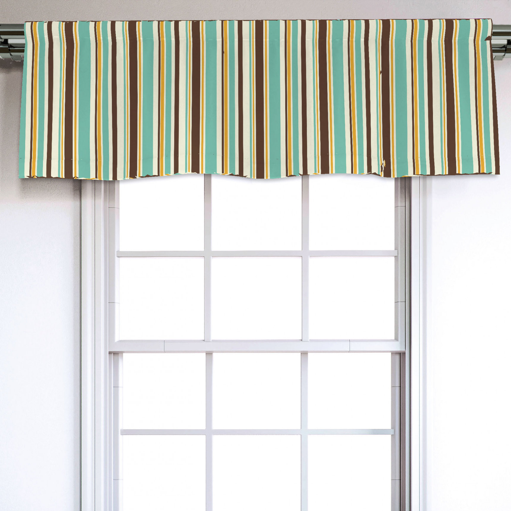 Ambesonne Striped 54" Window Valance | Wayfair
