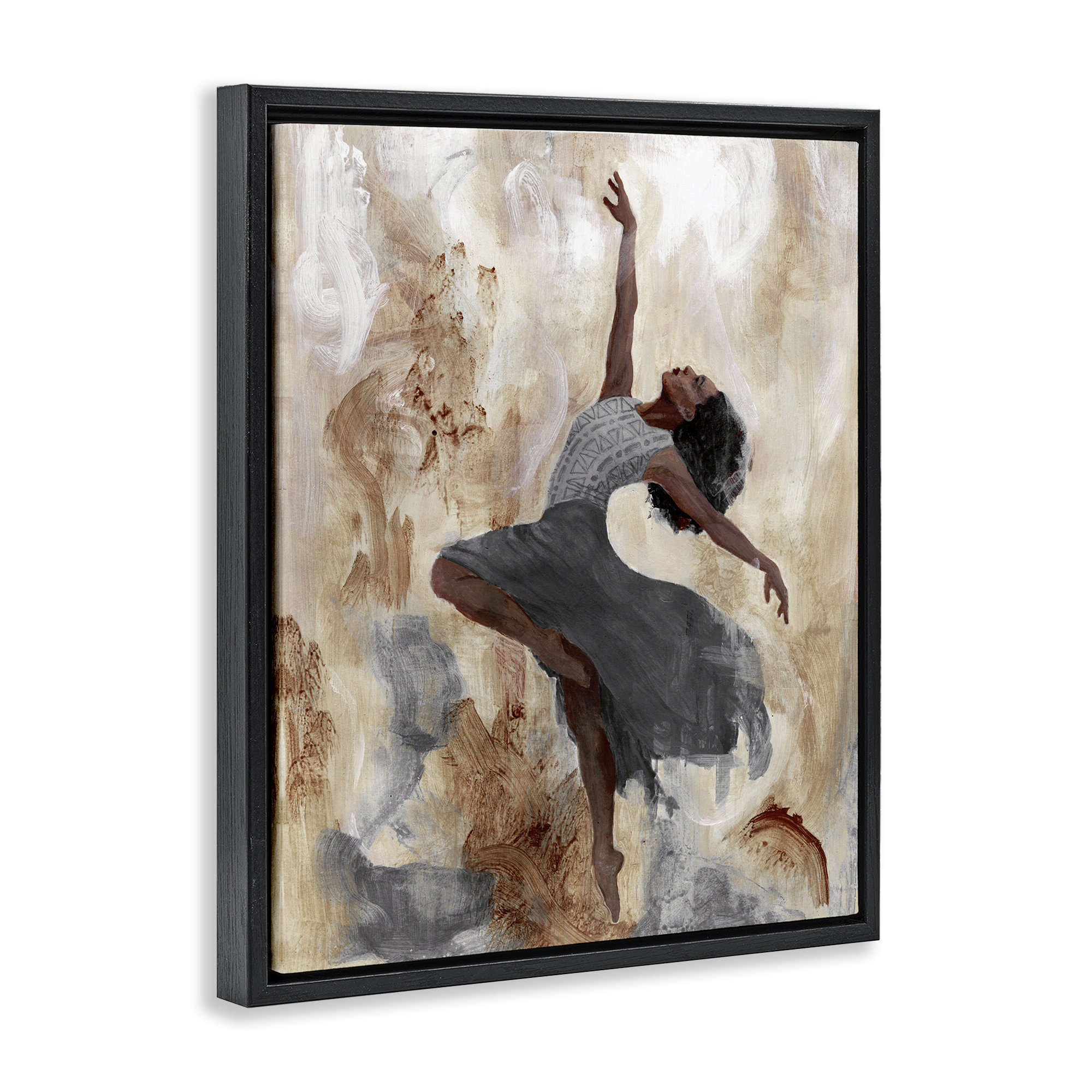 Lark Manor™ Rustic Dancing Woman Brown Framed Floater Canvas Wall Art ...
