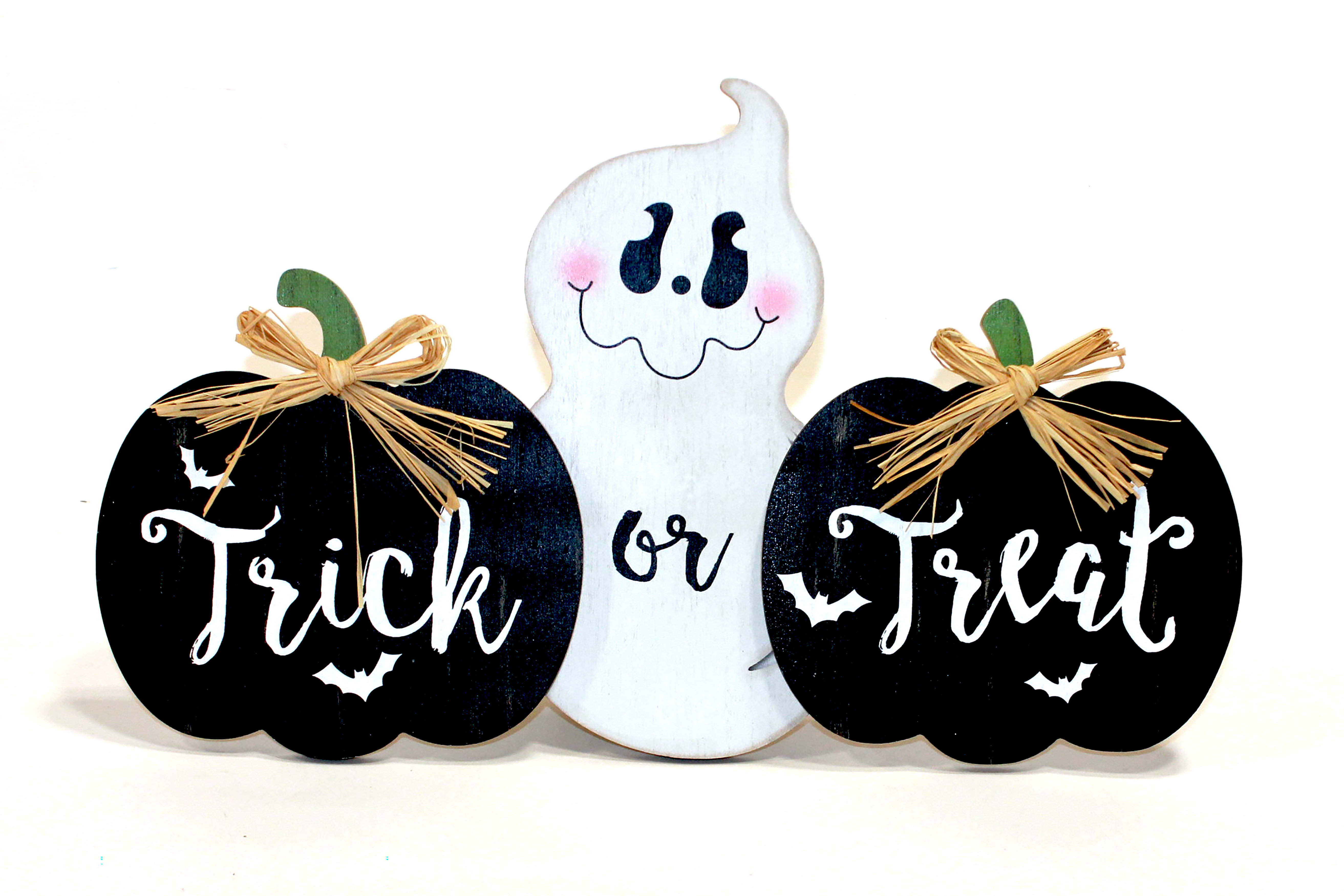 The Holiday Aisle® 9" X 16" Hanging Wood Ghost Trick Or Treat Halloween ...