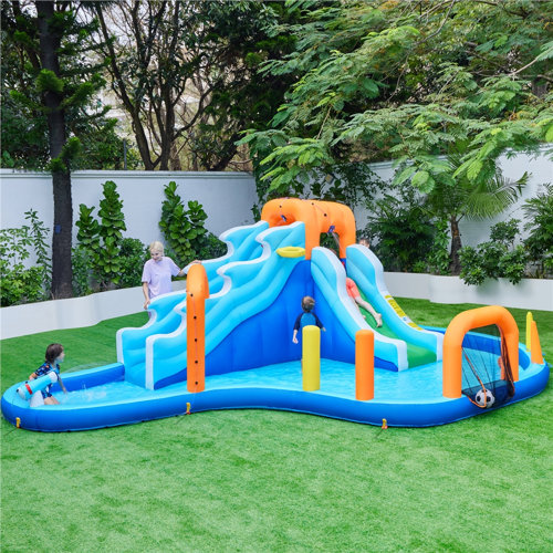 Yaheetech 20' x 15' Inflatable Water Slide with Air Blower & Reviews ...