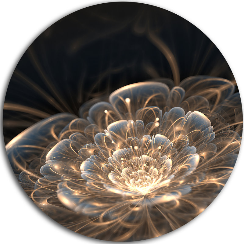 Latitude Run® Abstract Fractal Flower With Golden Rays Canvas Print ...