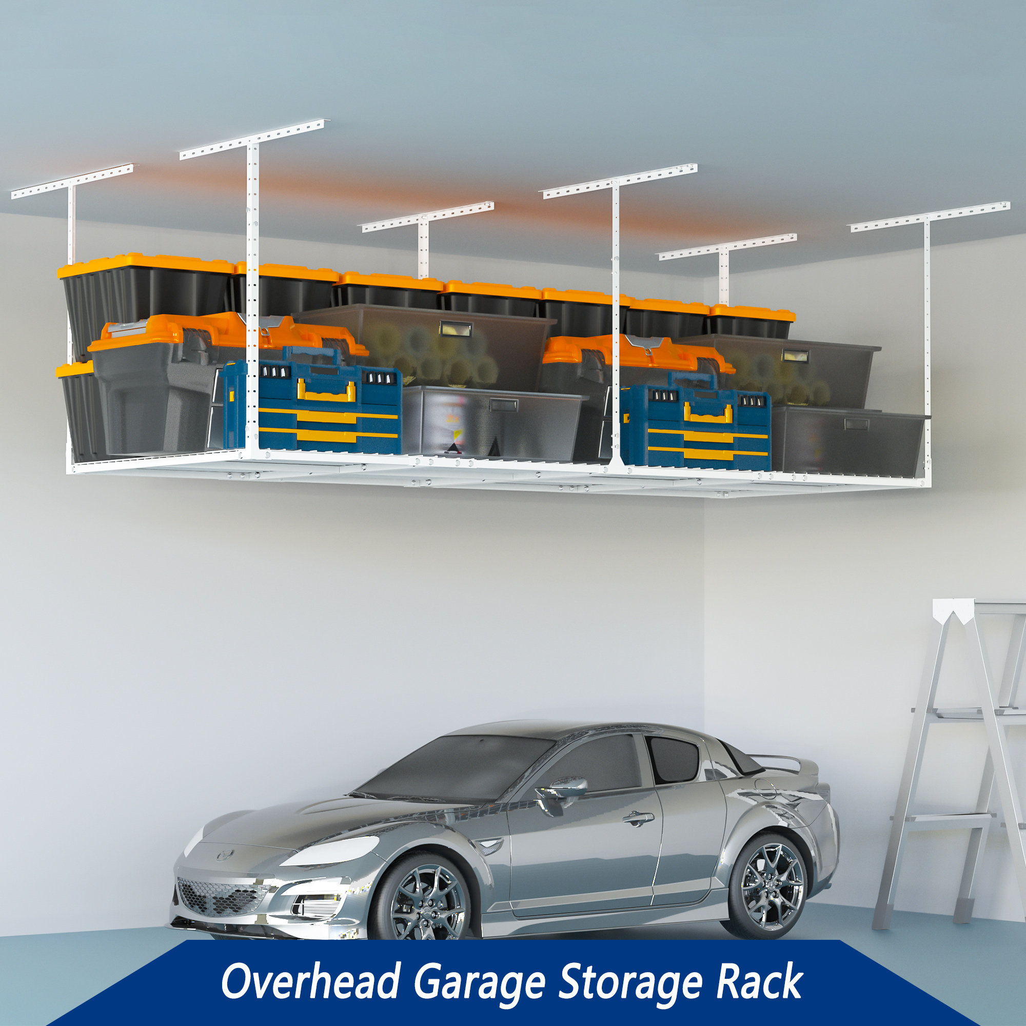WFX Utility™ 3x8ft Elevated Garage Storage Racks,adjustable Ceiling ...