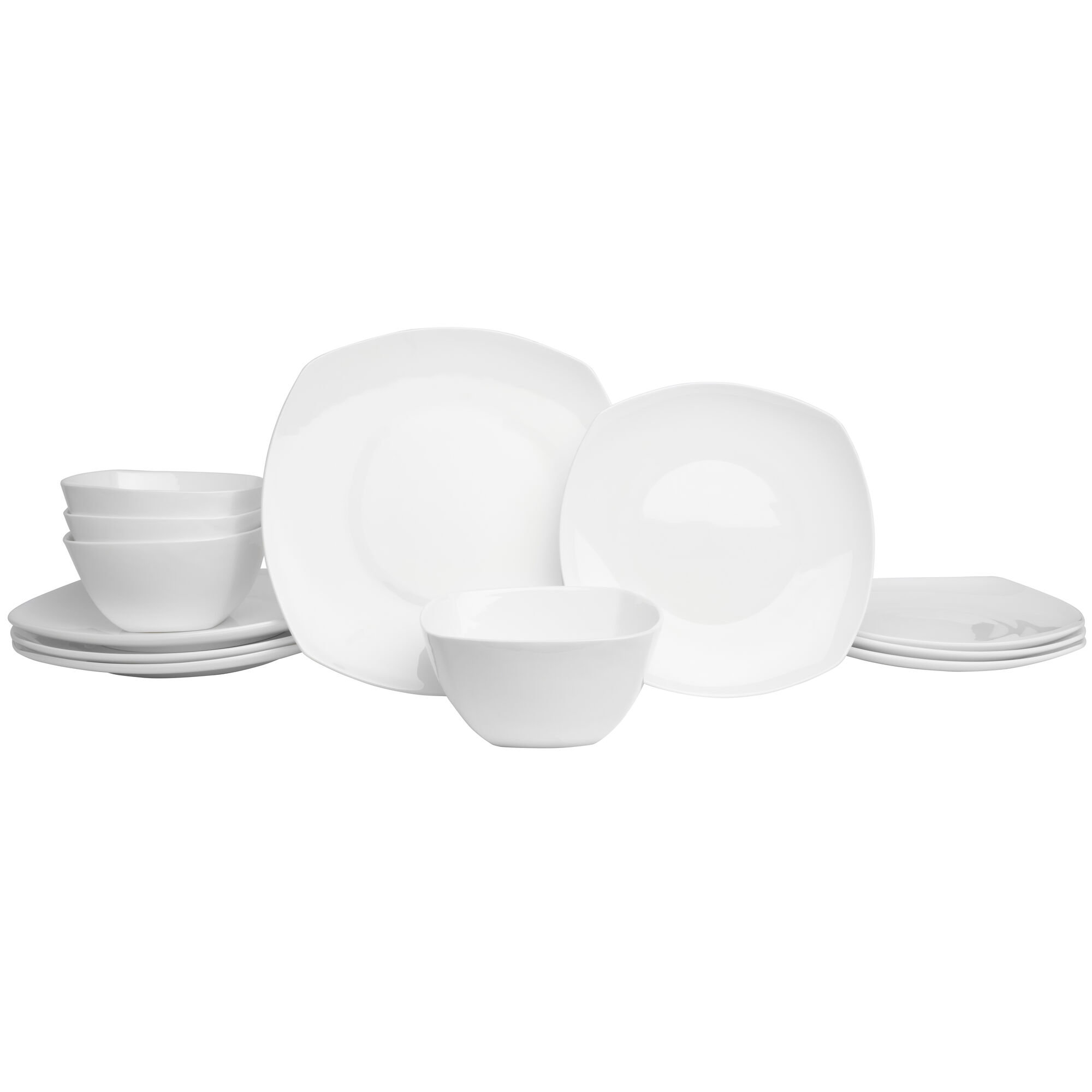 Fitz and Floyd Nevaeh White 12-Piece Lightweight Bone China Dinnerware ...