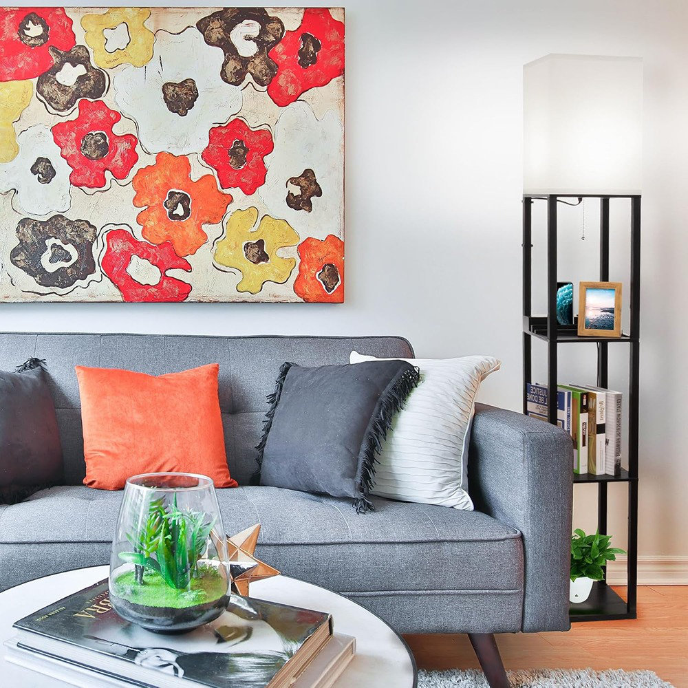 Madison Park Shine Hai 3-in-1 Shelf Floor Lamp With 1 Usb&type C&1 Ac Outlet, 3-tiered Led Shelf ...