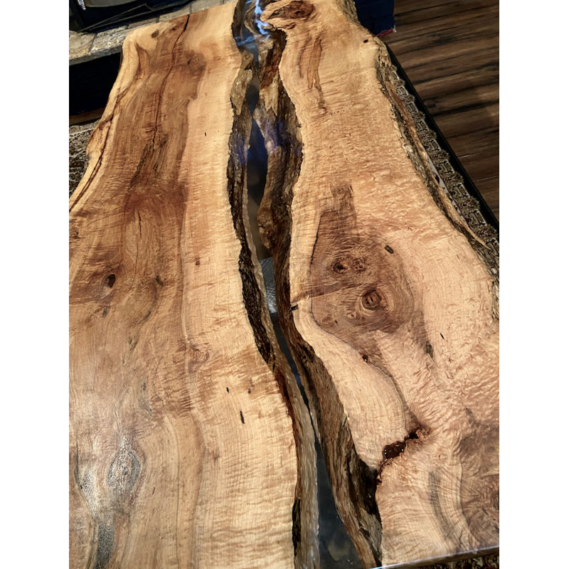 Steel Oak Live Edge Maple Epoxy Resin Table | Wayfair