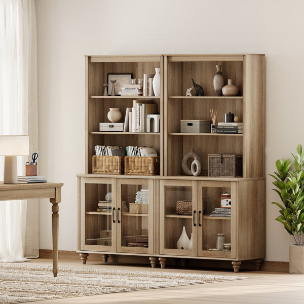 Charlton Home® Scarlett 67.7" W 5-Tier Manufactured Wood Bookcase with ...