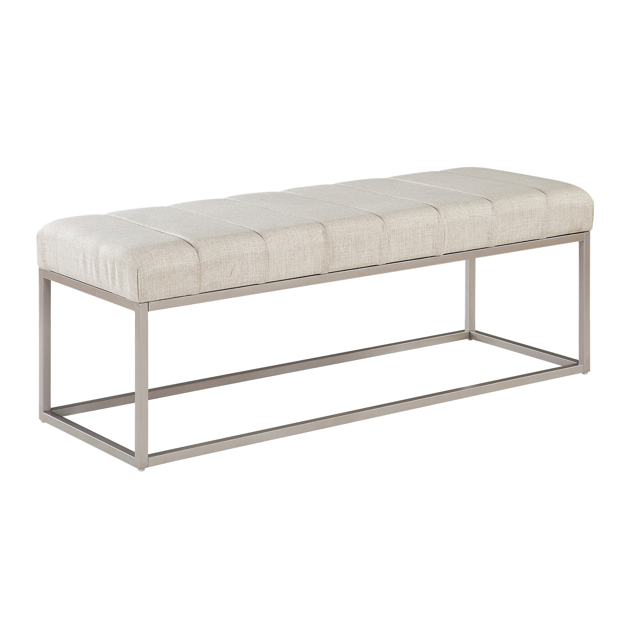 Hokku Designs Modern Beige Fabric Entryway Bench - Plush Comfort with ...