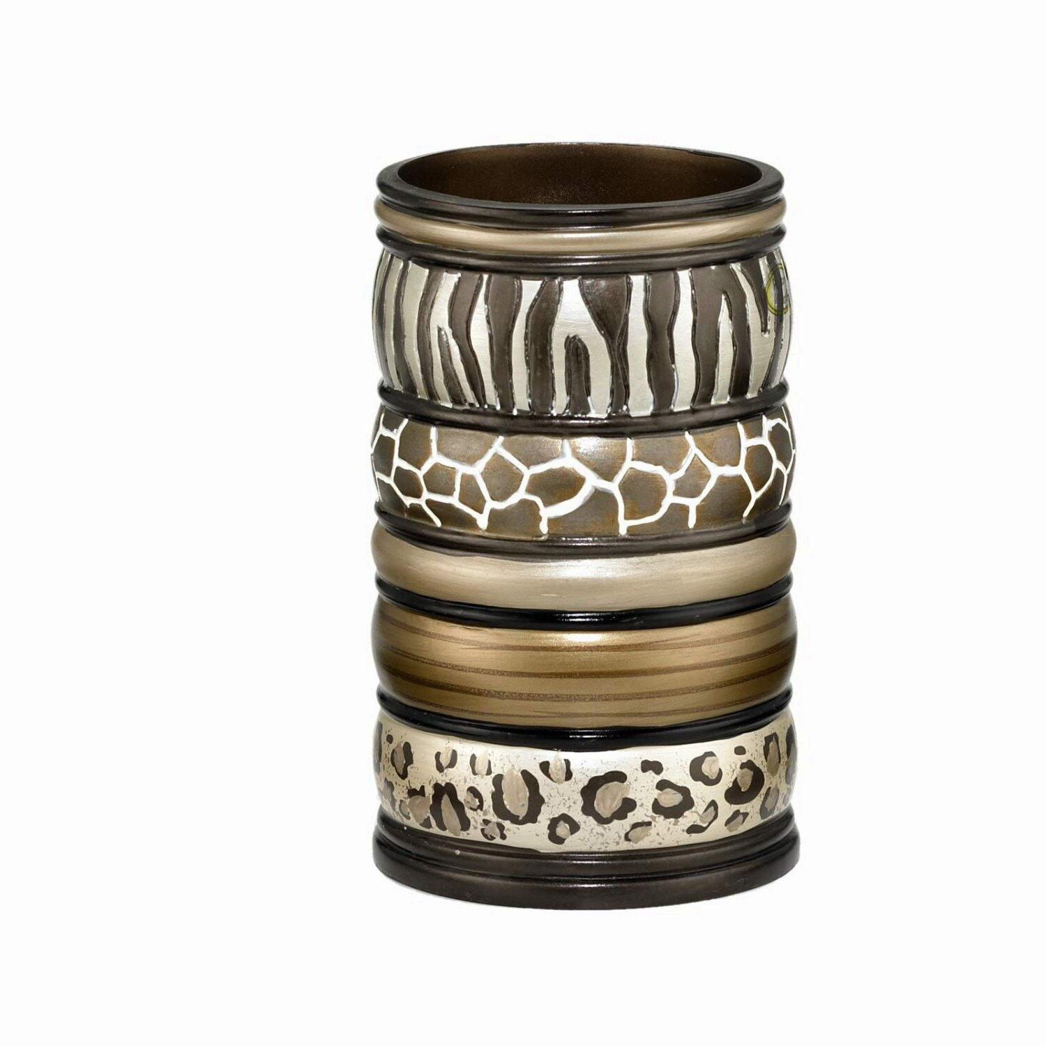 Mercer41 Safari Stripes Luxury Tumbler Set - Modern Decorative Bathroom ...