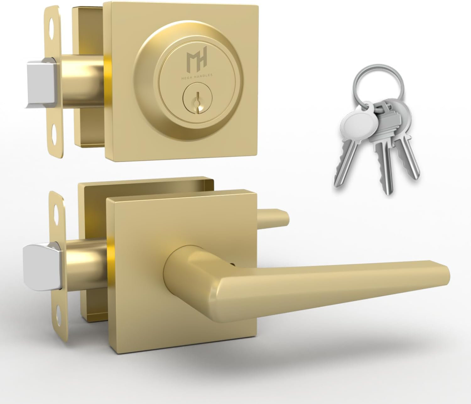 Mega Handles Schein Lever Door Lock Handle Set for Hallway, Closet and ...