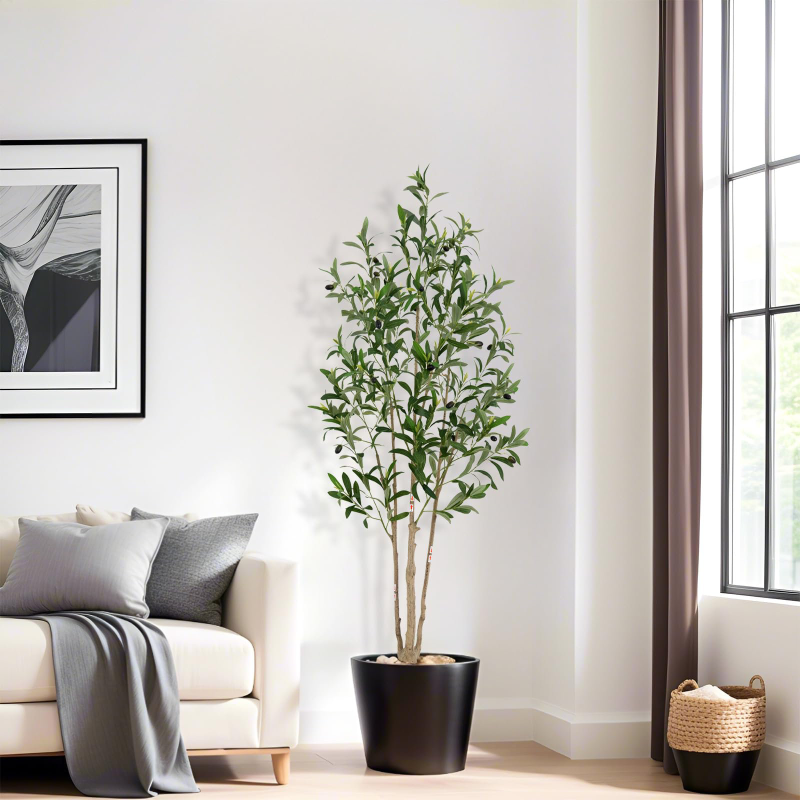 Primrue 5FT Artificial Olive Tree with Realistic Trunk & Lifelike ...