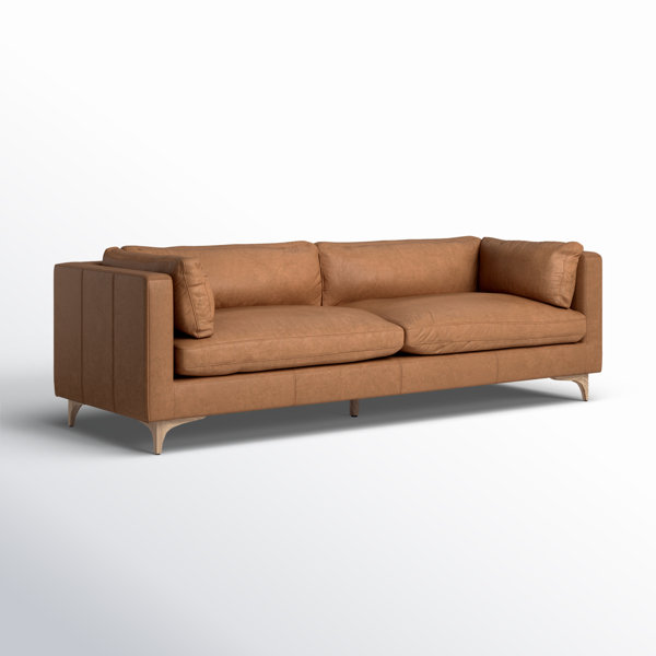 Four Hands Beckwith Genuine Leather 94" Tuxedo Arm Sofa | Perigold