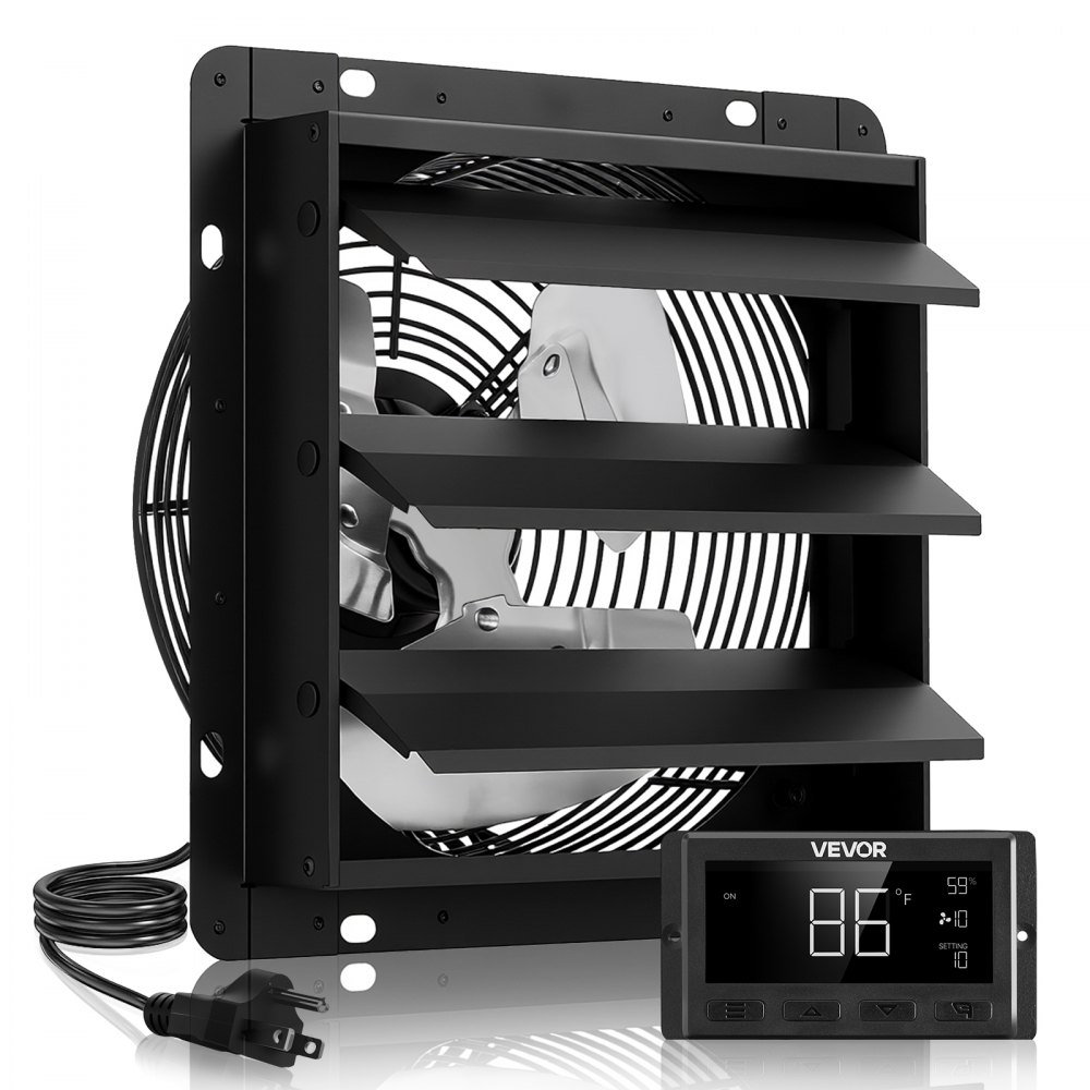 Stellweilan Tessberg 12 inch Shutter Exhaust Fan, Wall Mounted Attic ...