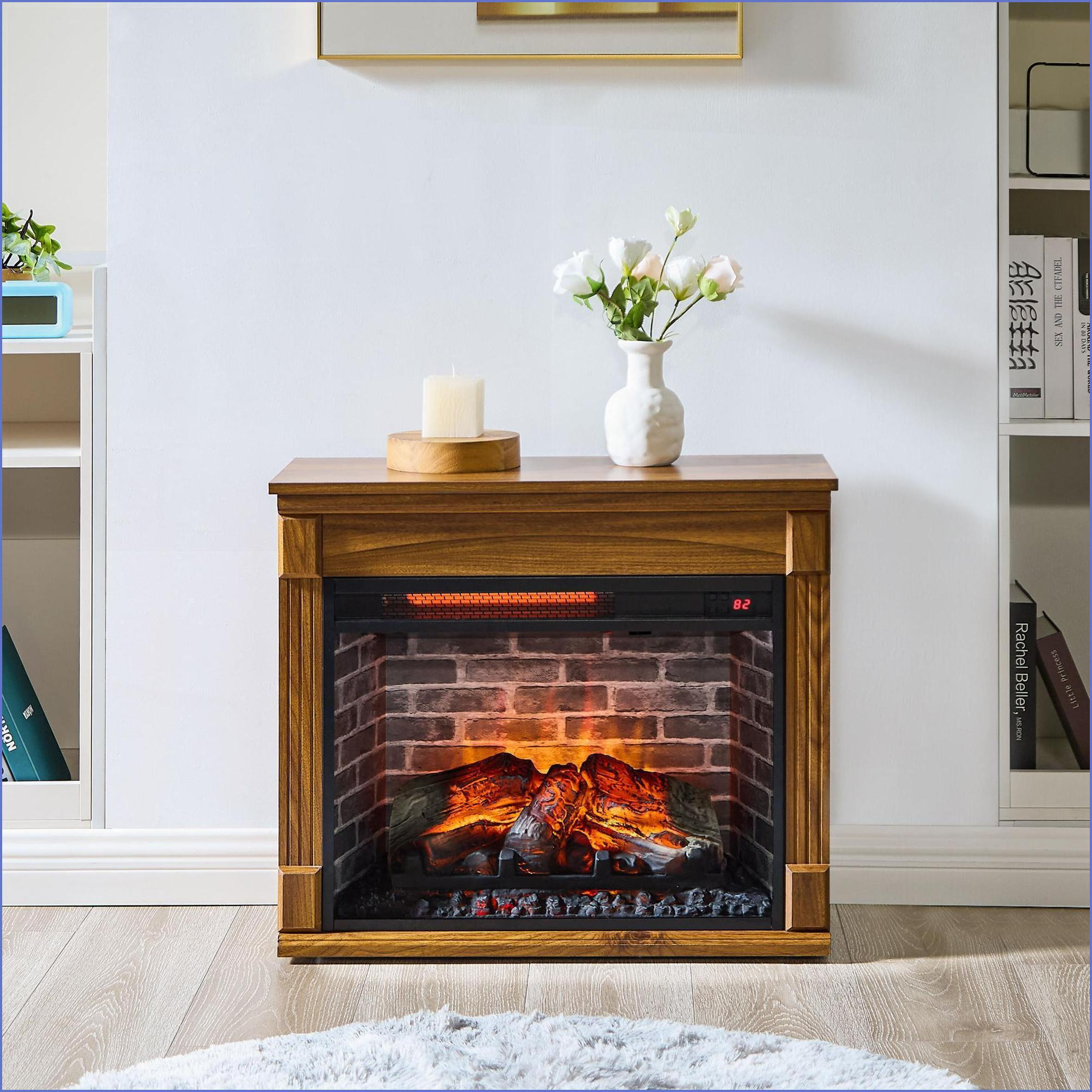 Symple Stuff Electric Fireplace TV Stand, 28-Inch Modern Media Centre ...