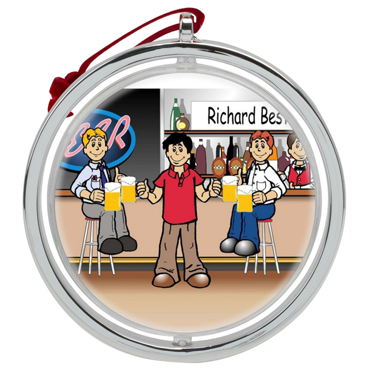 Printed Perfection Personalized Beer Drinker Male Double Sided Spinable ...