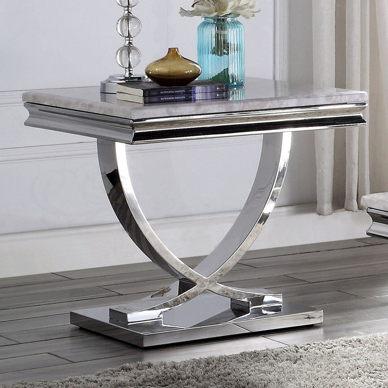Everly Quinn Table de bout l 23 po, chrome - Wayfair Canada