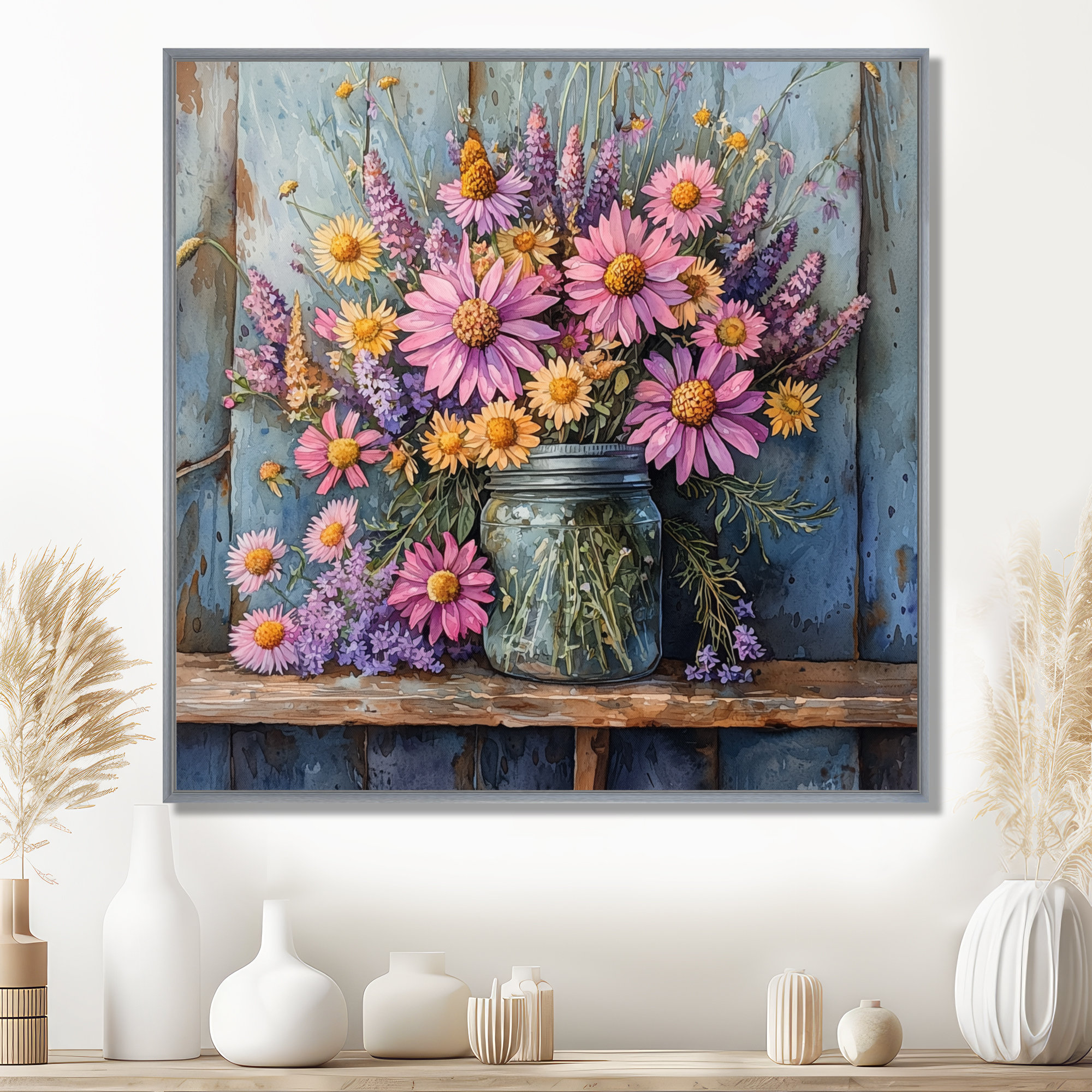 August Grove® Dosi Garden Purple Daisies At The Farm III - Assorted ...