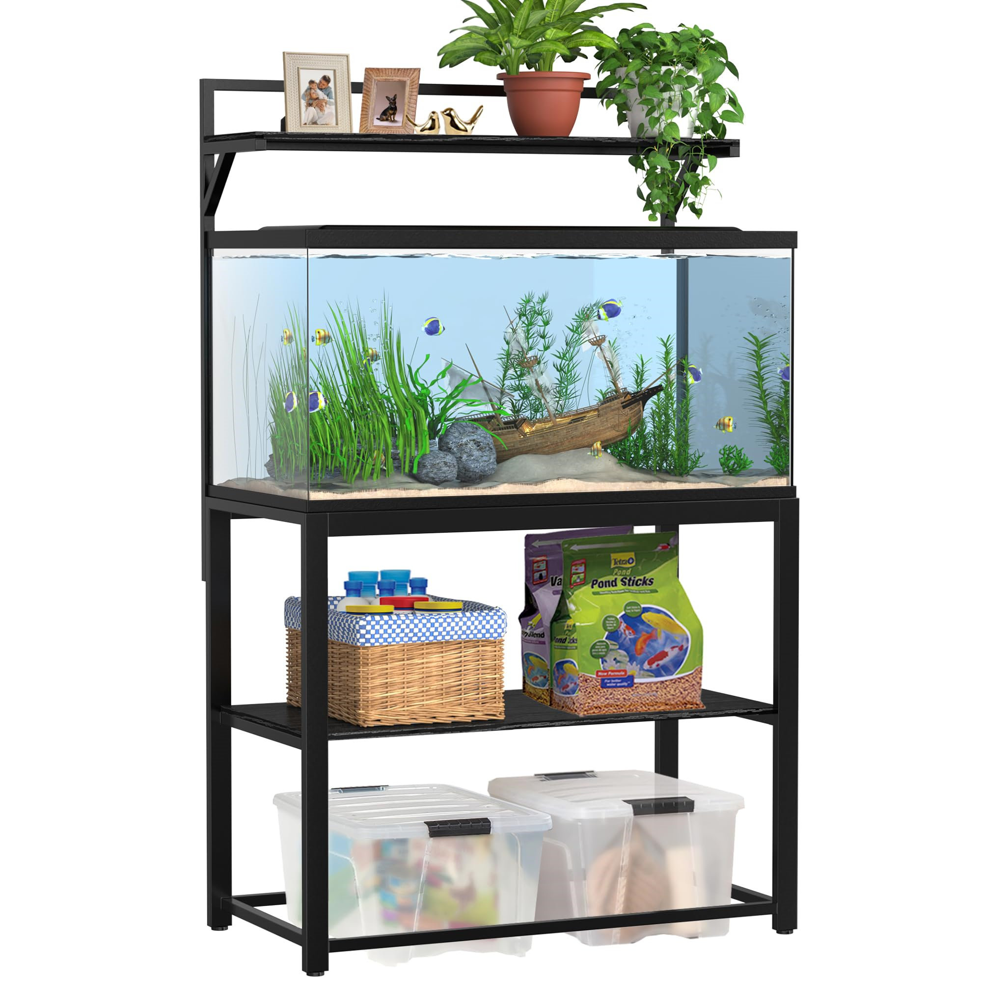 Tucker Murphy Pet™ 40-50 Gallon Fish Tank Stand, Metal Aquarium Stand ...