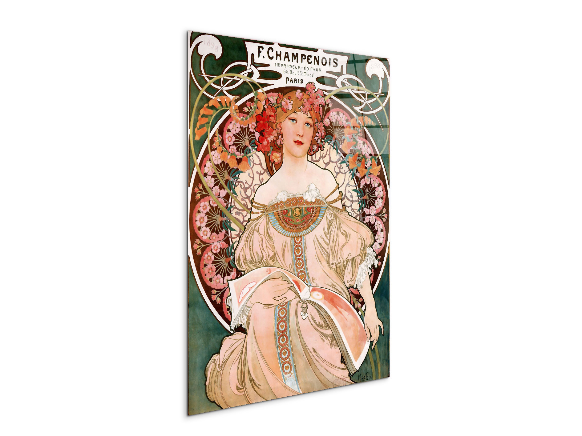 Lark Manor Champenois By Mucha Alphonse 80cm H X 60cm W CrystalArt Material Acrylic Glass Effect ...
