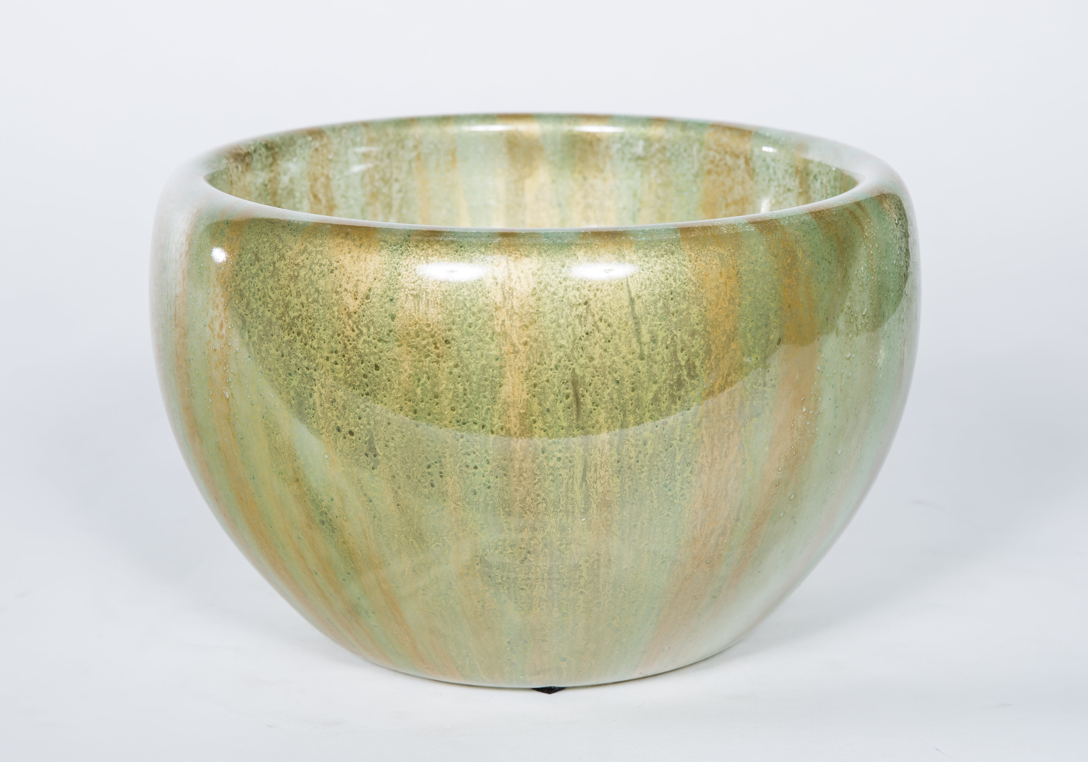 Prima Design Source Glass Contemporary Decorative Bowl in Green/Brown ...