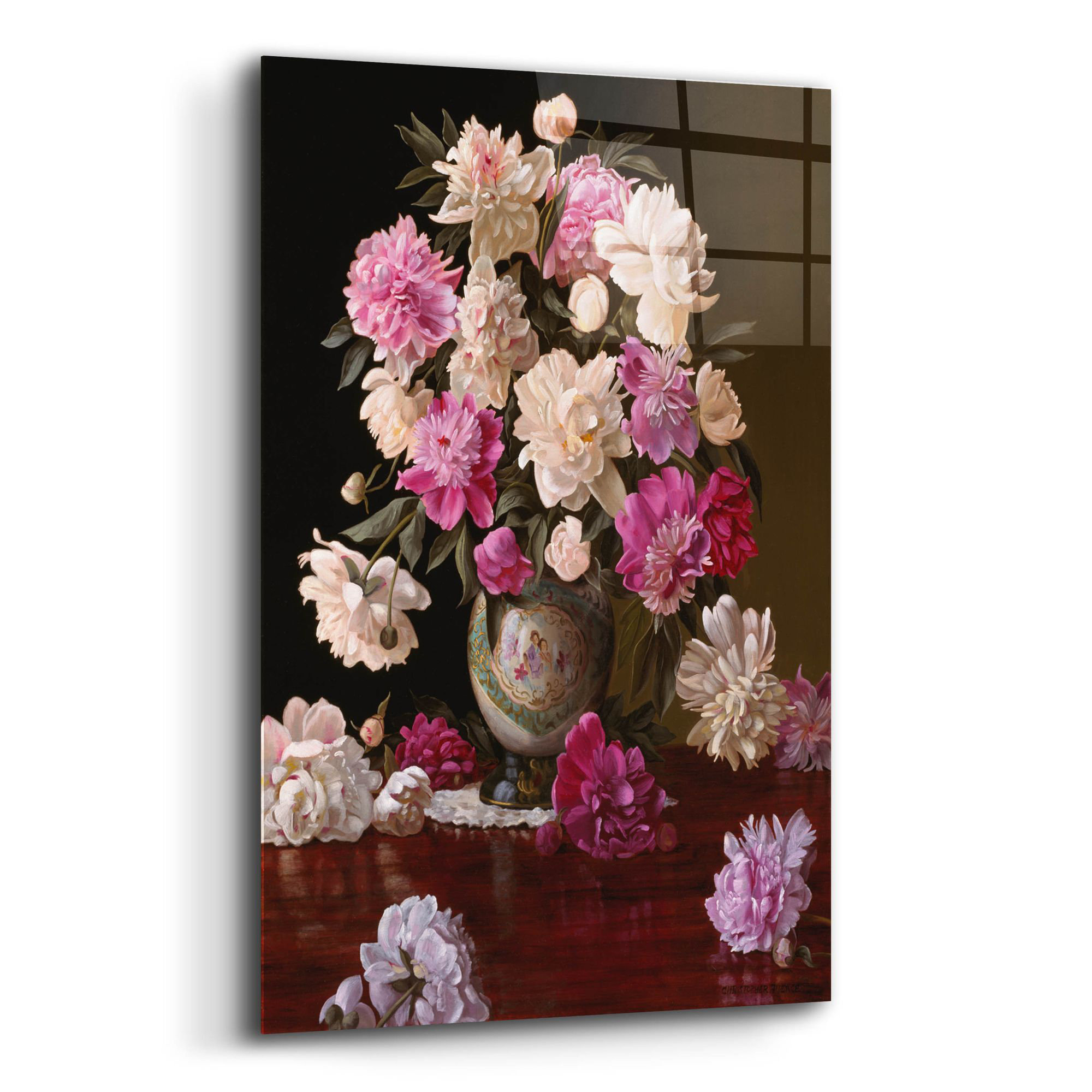 Winston Porter Peonies In A Japanese Vase On Plastic / Acrylic by ...