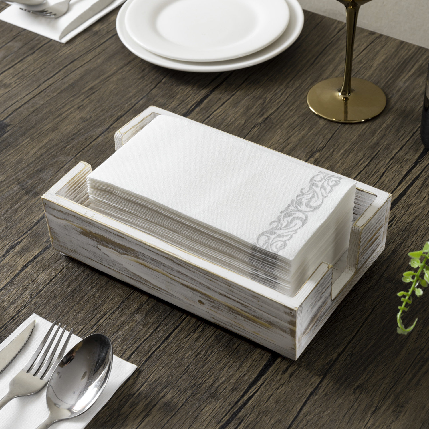 Gracie Oaks Bathroom Folded Paper Towel Holder Accessories Tray ...