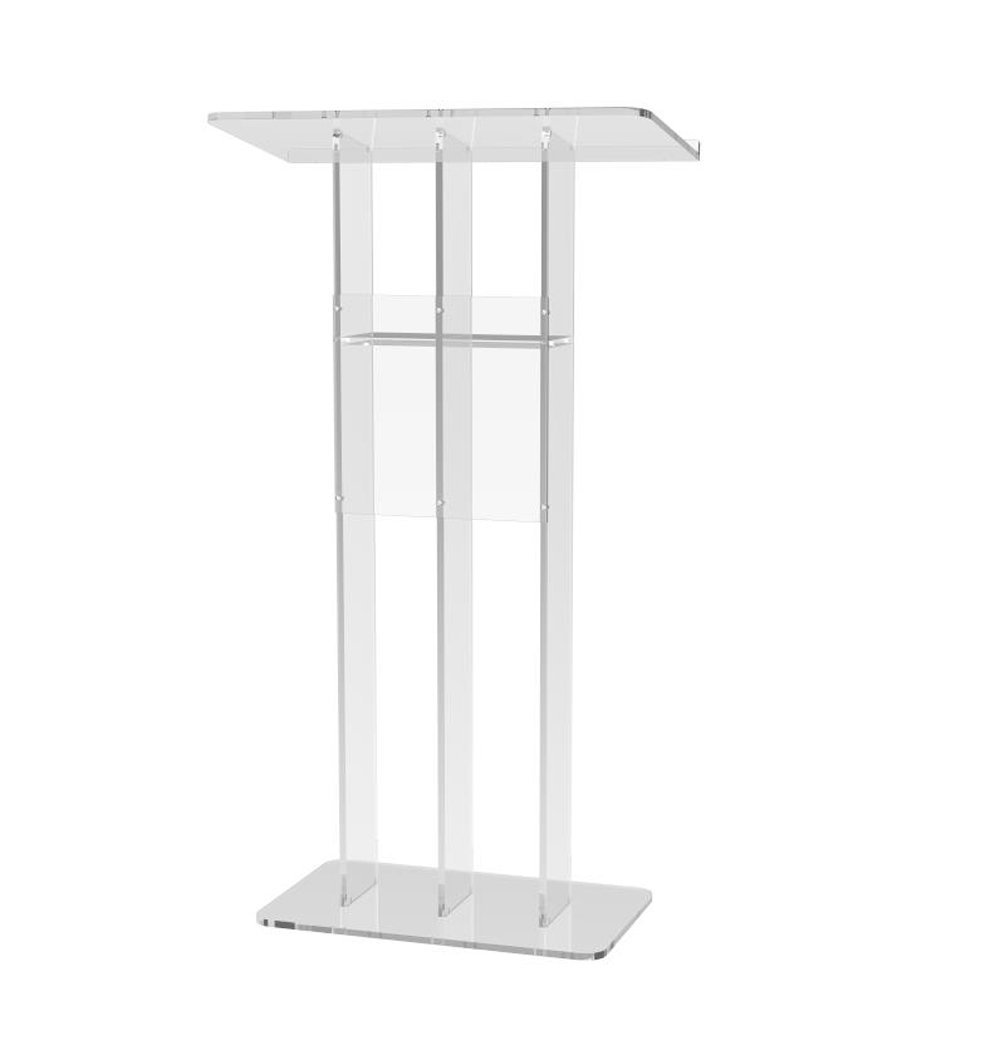 FixtureDisplays Assembled Clear Podium Plexiglass Lecturn Transparent ...