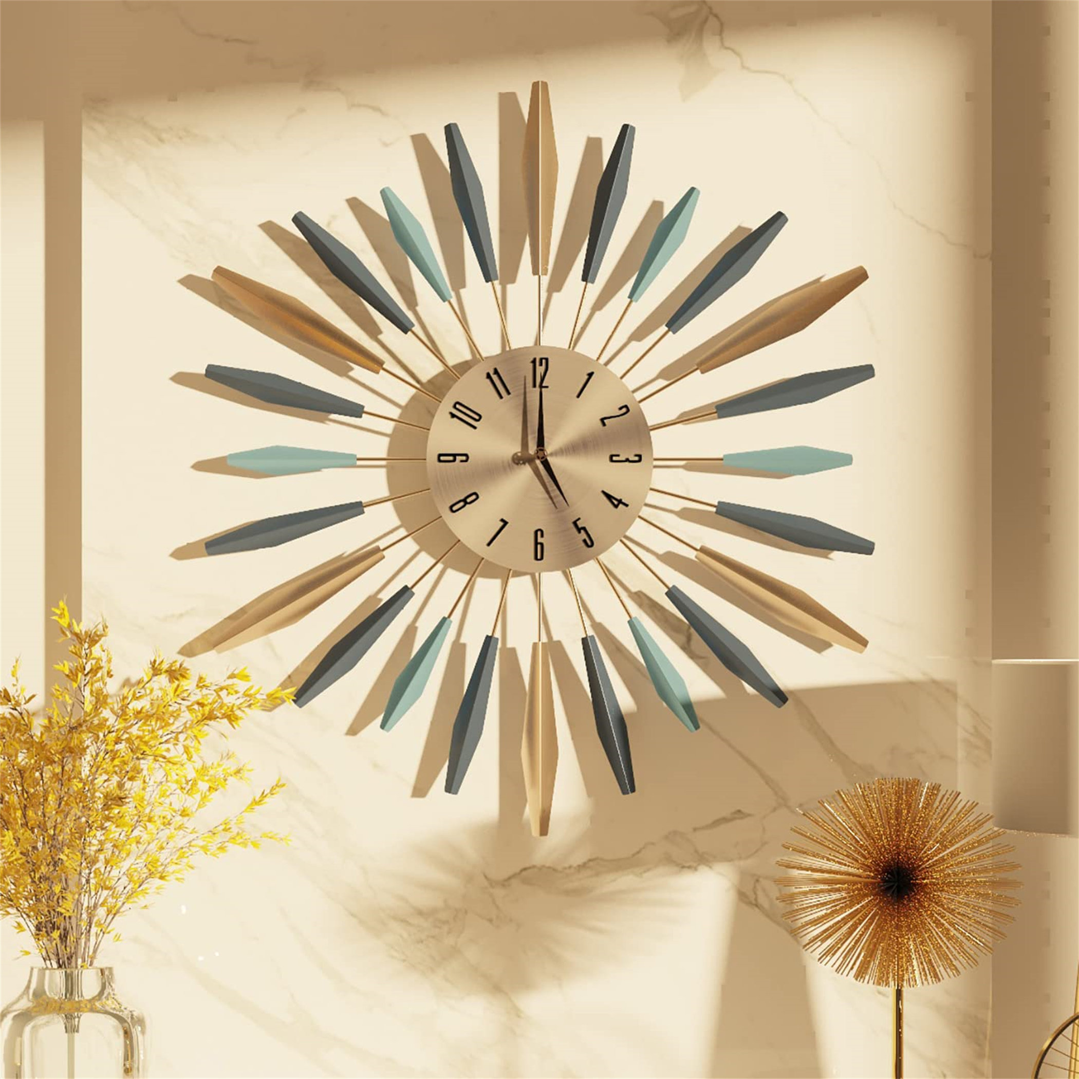 Everly Quinn Feigley Large Mid Century Silent Wall Clock & Reviews ...