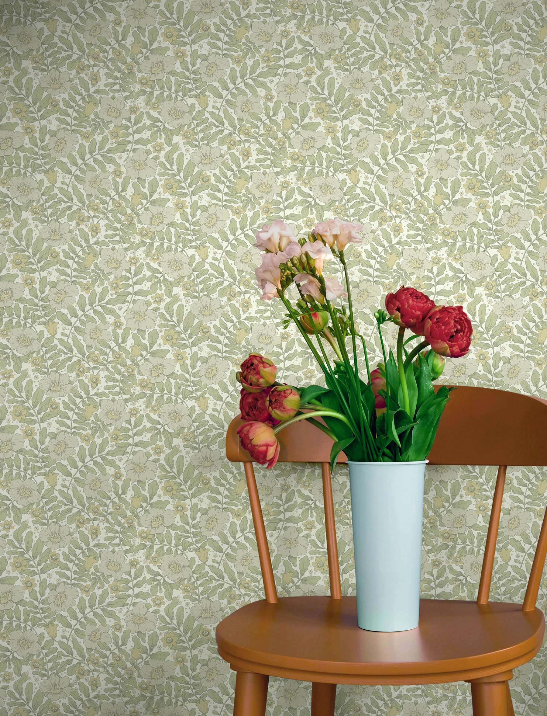 Red Barrel Studio Maggan Sage Floral Trail Wallpaper - Wayfair Canada