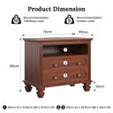 Vlsrka Nightstand With 2 - Drawer, Charging Station And Led Light ...