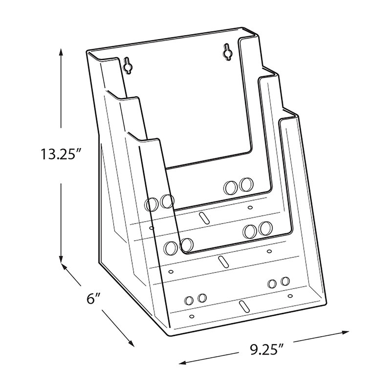 Azar Displays Three-Tier Three-Pocket Letter Sized Brochure Holder ...