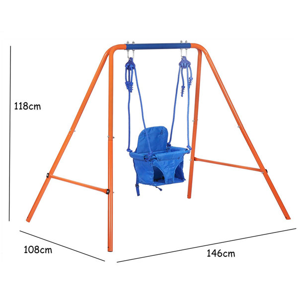 Freeport Park Metal Orange/Blue Bucket Swing with Chains | Wayfair.co.uk
