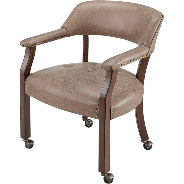 Red Barrel Studio® Elani Bankers Swivel Tufted Dining Chairs with ...