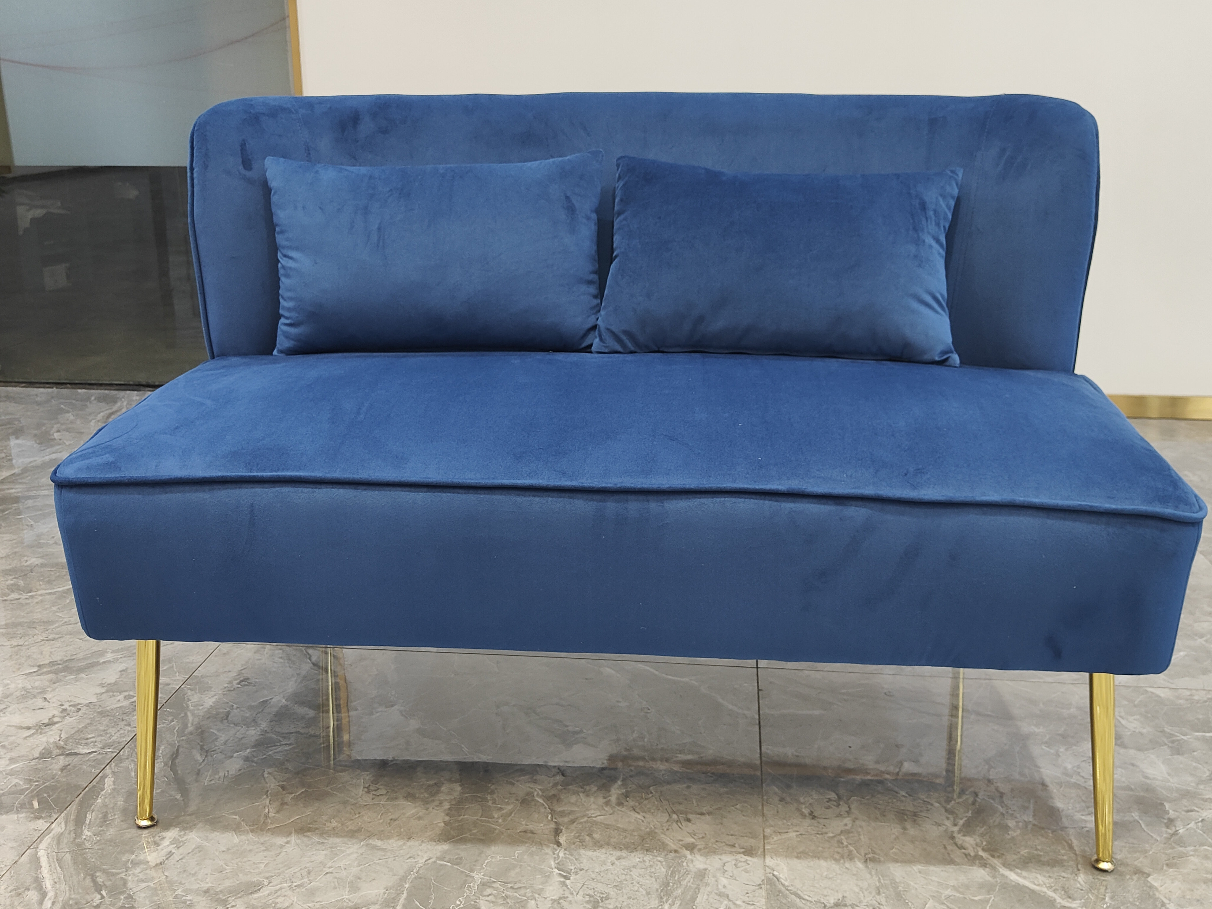 Mercer41 Modern Velvet 2-Seater Sofa With Two Pillows | Wayfair