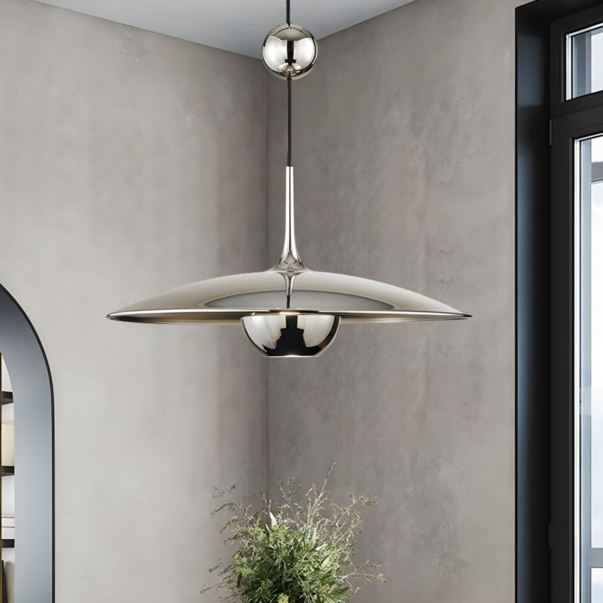 Ivy Bronx Modern Chrome Pendant Lighting 20" | Wayfair