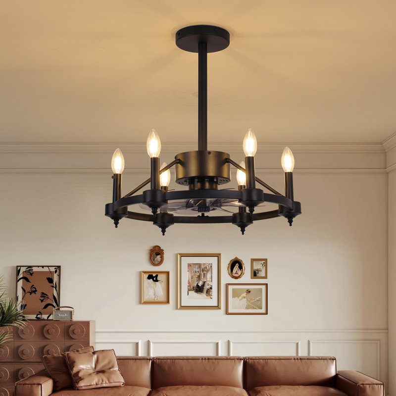 17 Stories 20.5'' Reversible Fandelier Ceiling Fan With Light Kit ...