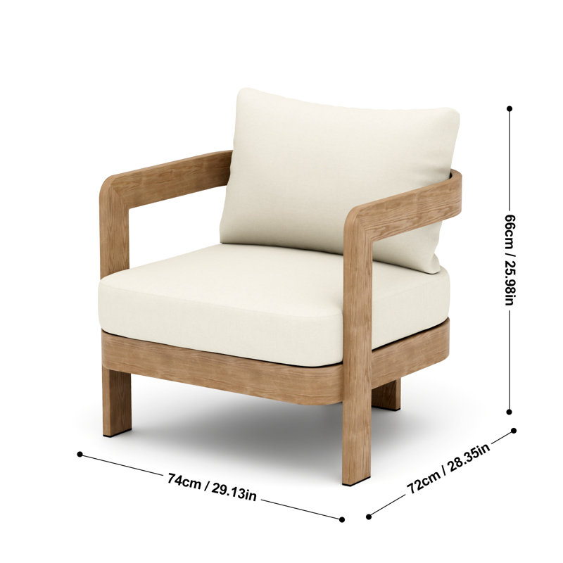 FHVIT Assembly Free Chair, Outdoor Aluminum Chair, Wood Grain Veneer ...