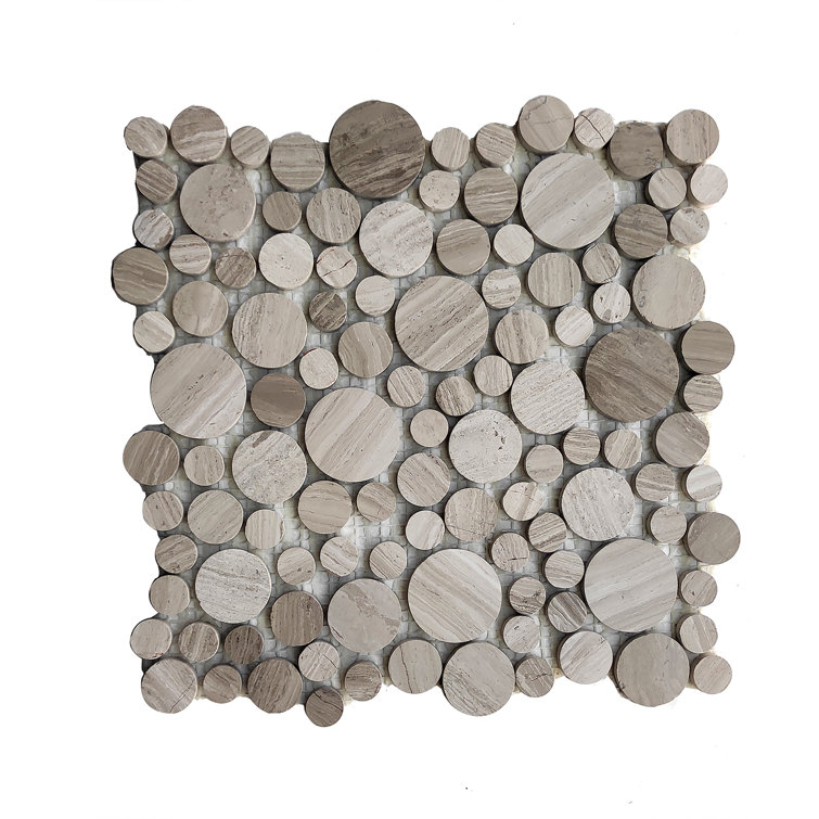 HAORE HOME 1" x 2" Natural Stone Mosaic Wall Tile | Wayfair