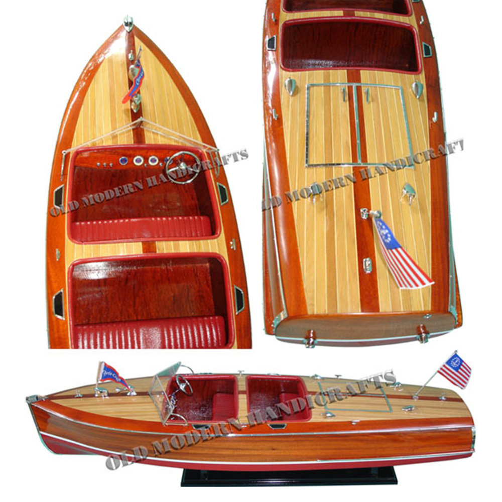 Old Modern Handicrafts Chris Craft Barrel Back Painted Medium Speedboat ...