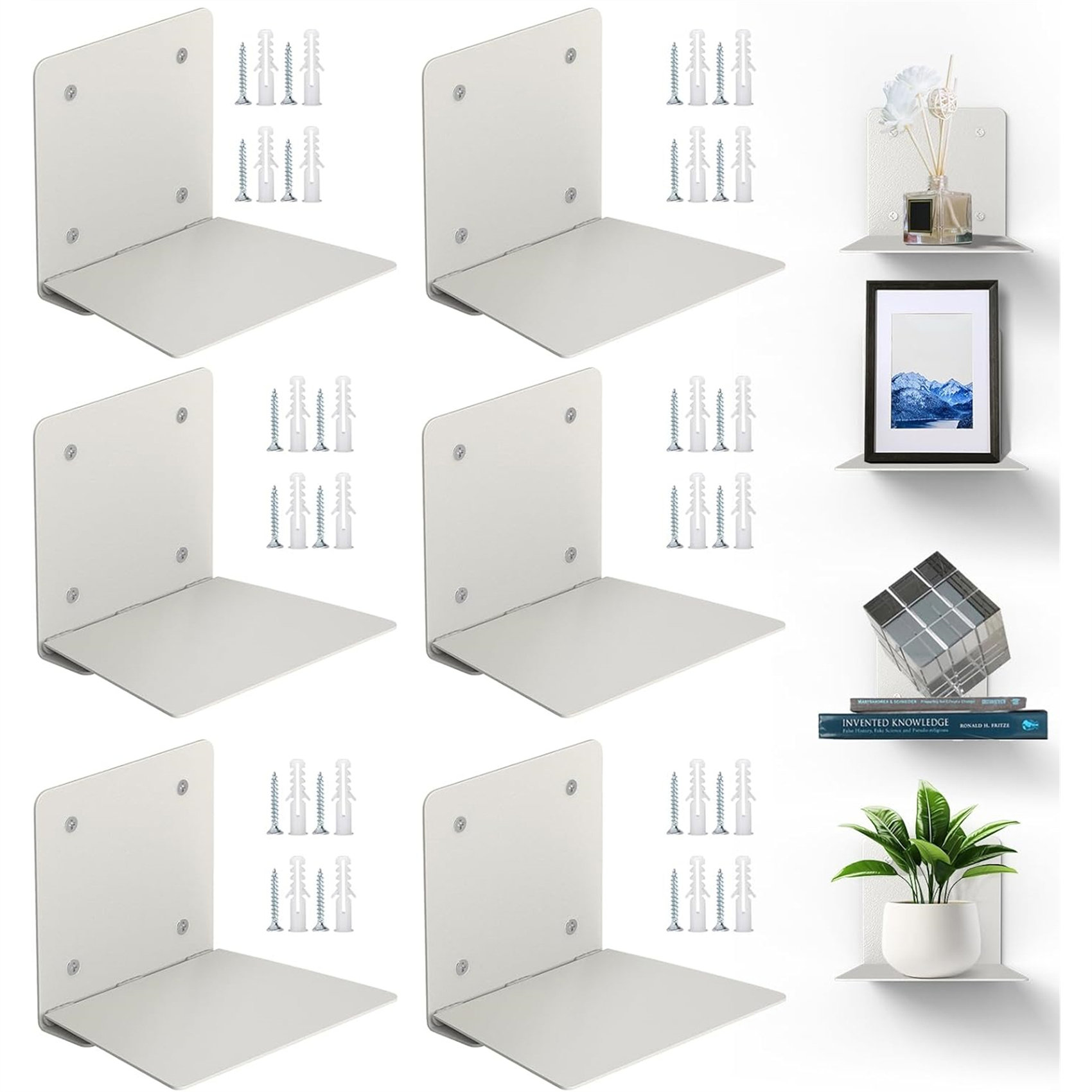 Ebern Designs Invisible Floating Bookcase - Heavy-Duty Steel Wall ...