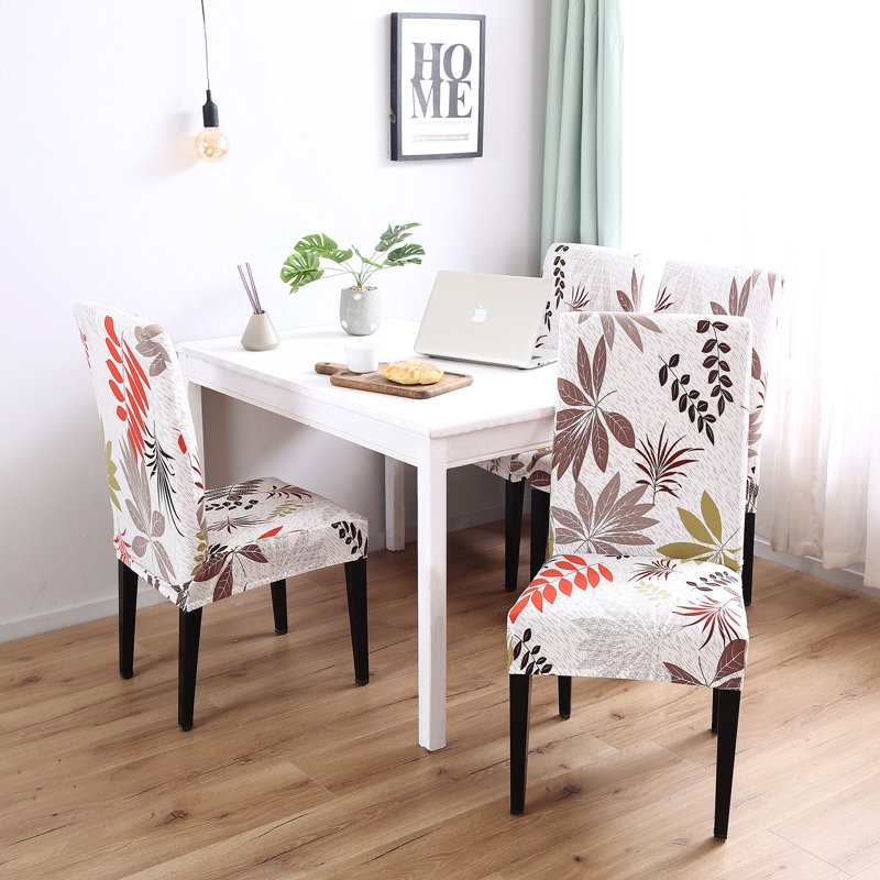 Bay Isle Home™ Leaf Elegant Box Cushion Dining Chair Slipcover ...